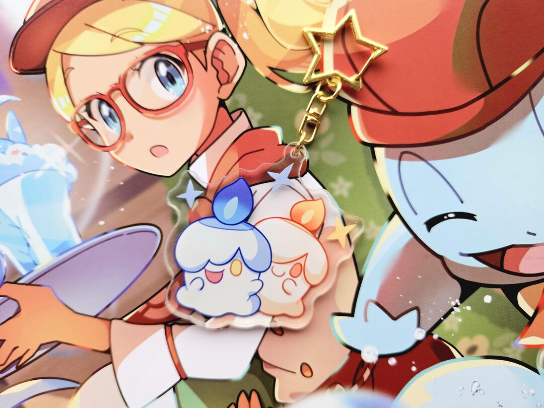 Litwick Pokemon Anime Style 5cm Double-sided Clear Acrylic Keychain ...