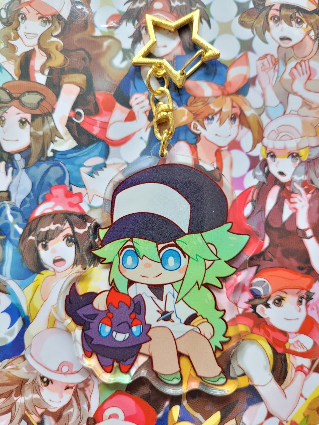 Pokemon Anime Style Unova N & Starters Double-sided Clear Acrylic ...