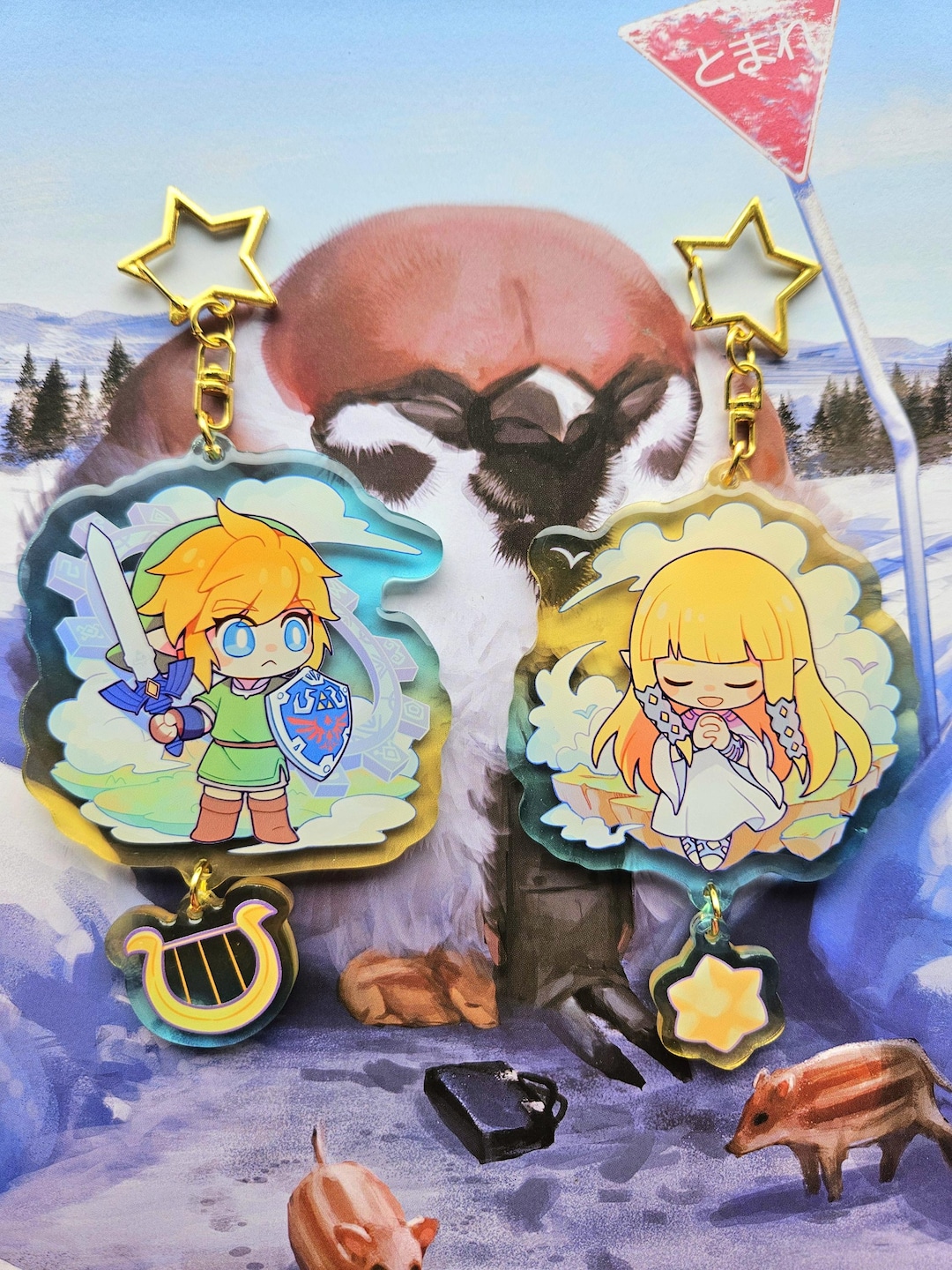 Legend of Zelda Link Anime Style 7cm Double-sided Clear Acrylic ...