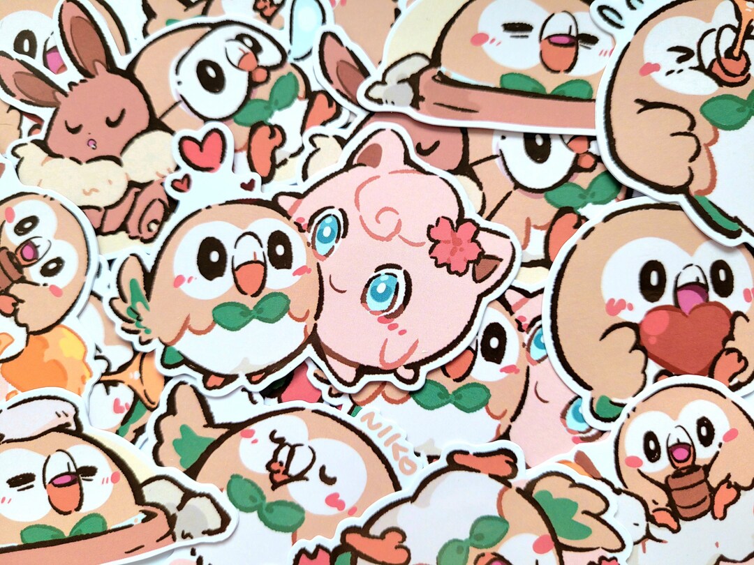 Sakura Spring Rowlet Pokemon Stickers - Etsy