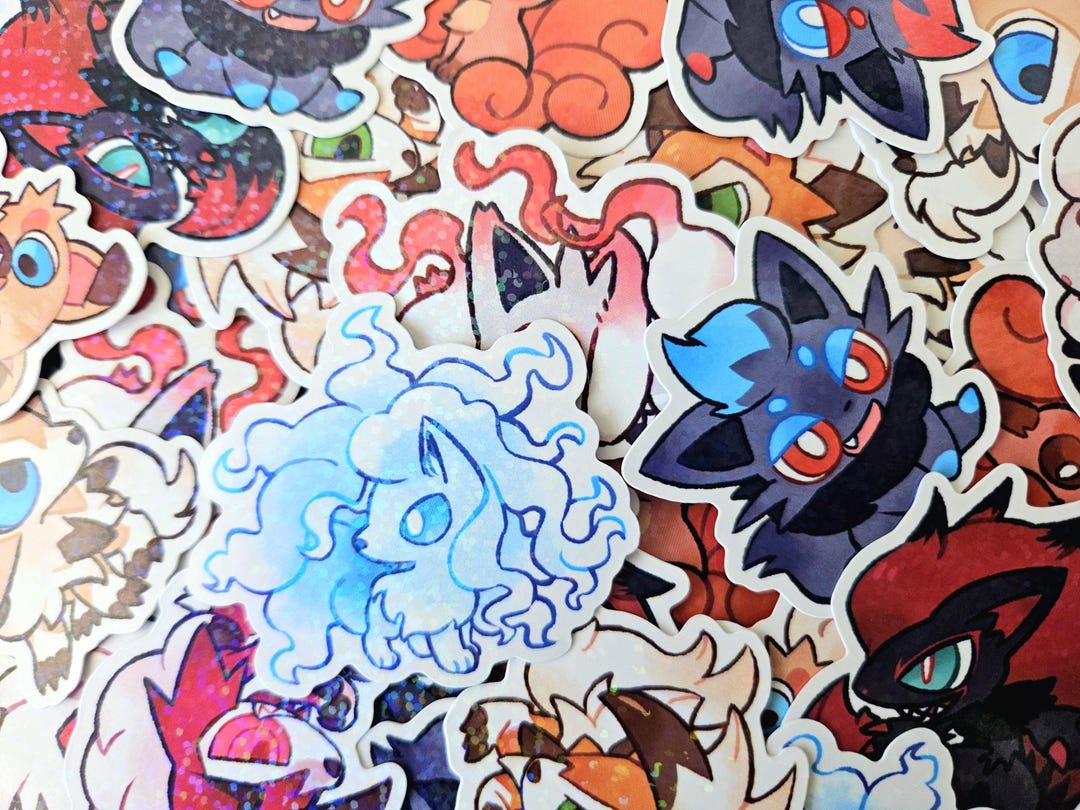 Vulpēs & Lupus Glitter Pokemon Stickers - Etsy UK