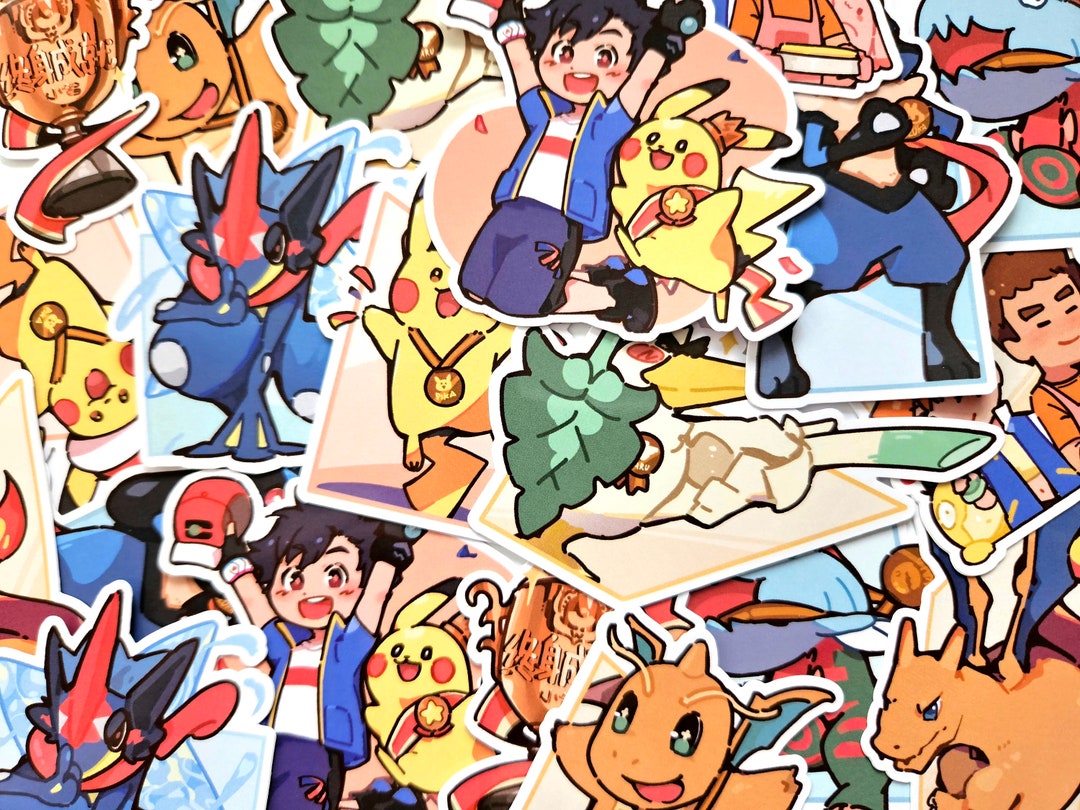 World Champion Ash Pokemon Stickers - Etsy