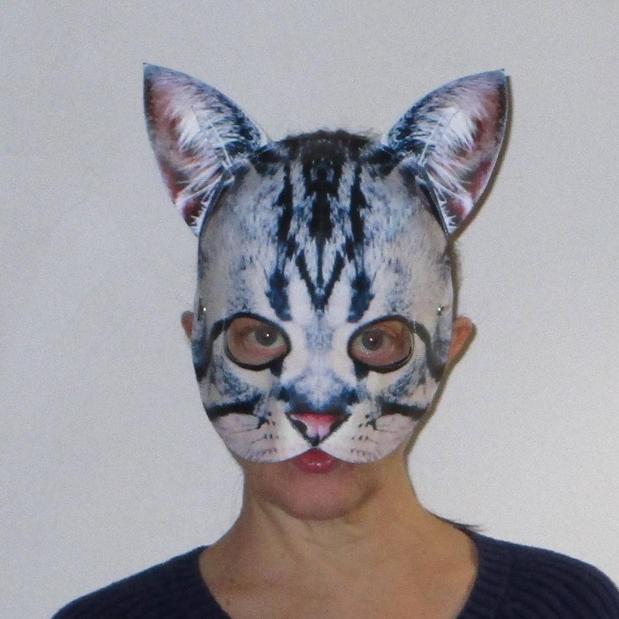 Cat Mask, Tabby Cat Mask, Animal Masks, Halloween Mask, Masquerade Mask ...