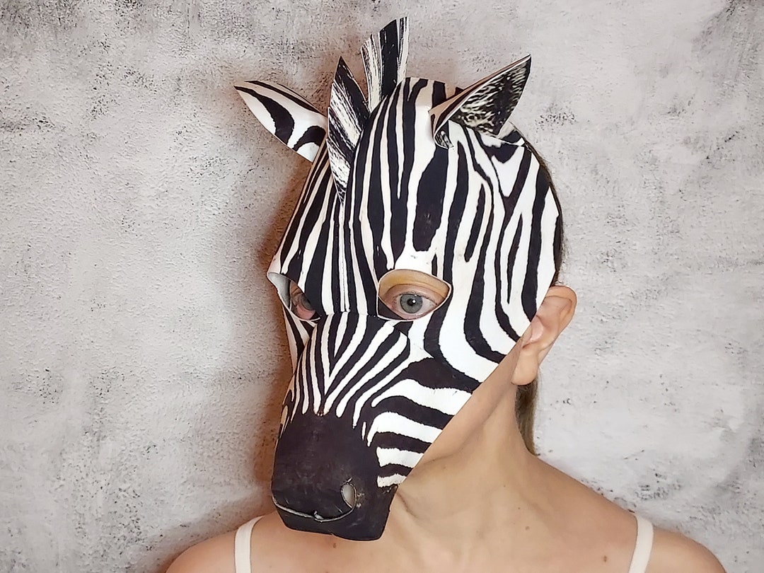 Zebra Mask, Halloween Mask, Animal Mask, Masquerade Mask, Costume Mask ...