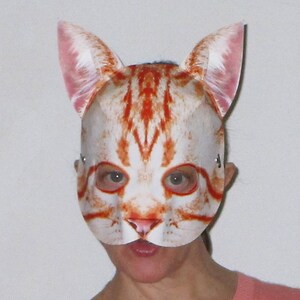 Cat Mask, Tabby Cat Mask, Animal Masks, Halloween Mask, Masquerade Mask ...