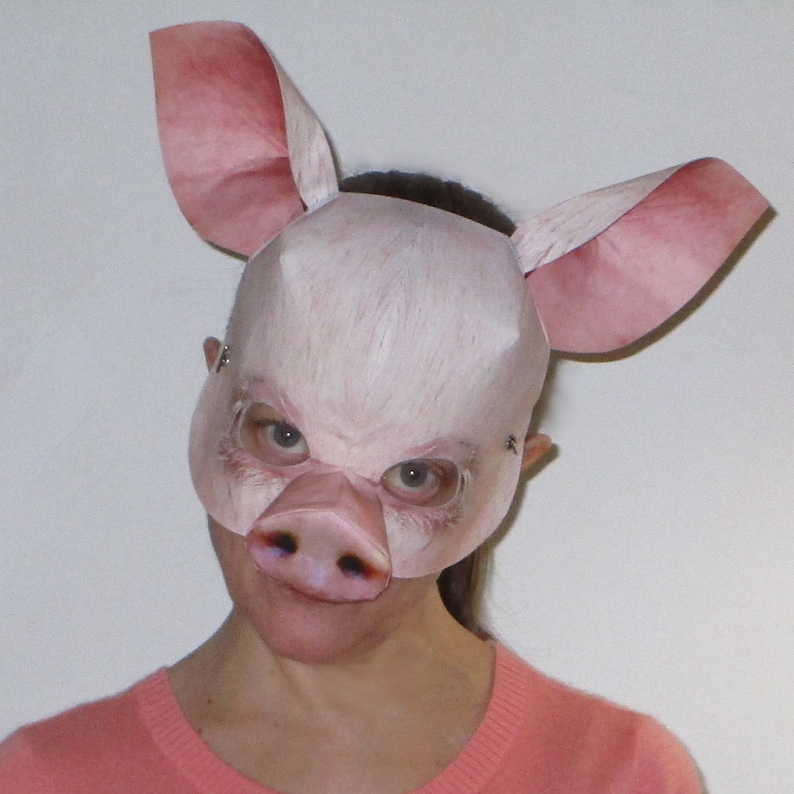 Pig Mask, Halloween Mask, Animal Mask, Masquerade Mask, Costume Mask ...