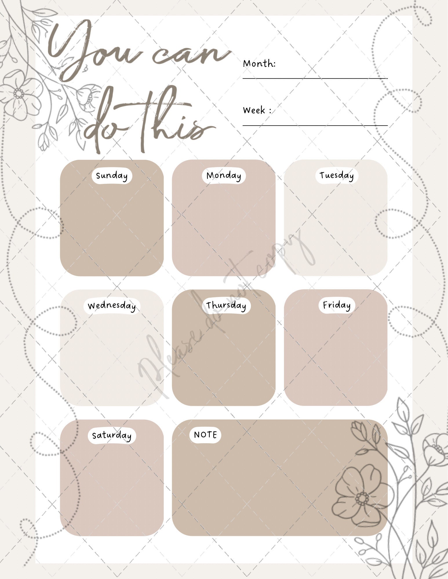 Neutral Minimalist to Do List Printable | Digital Download | US Letter ...