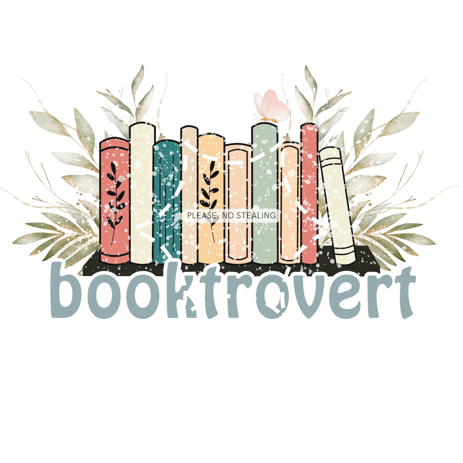 Booktrovert Png Digital Download Art Sublimation File, Flowers Books ...