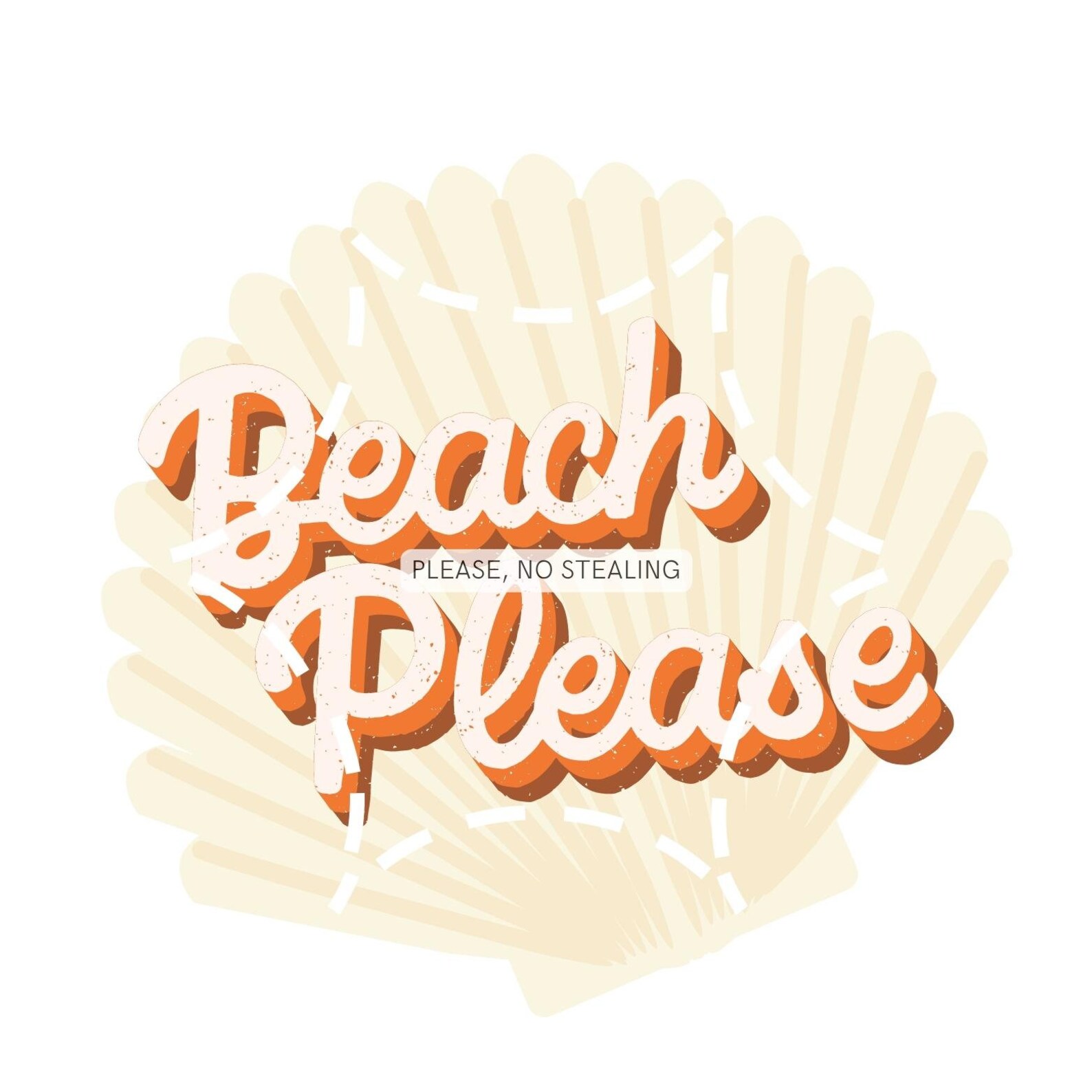 Beach Please Seashell PNG Print File for Sublimation or Print, Retro ...