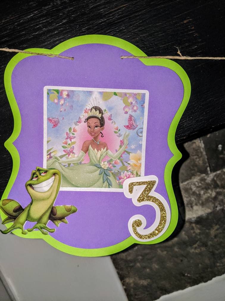 Princess and the Frog Name and Age Banner Princess and the | Etsy