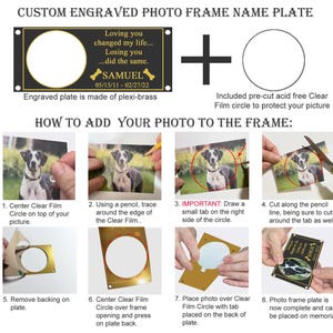 Custom Engraved Photo Frame Name Plate, Pet Loss Personalized Memorial ...