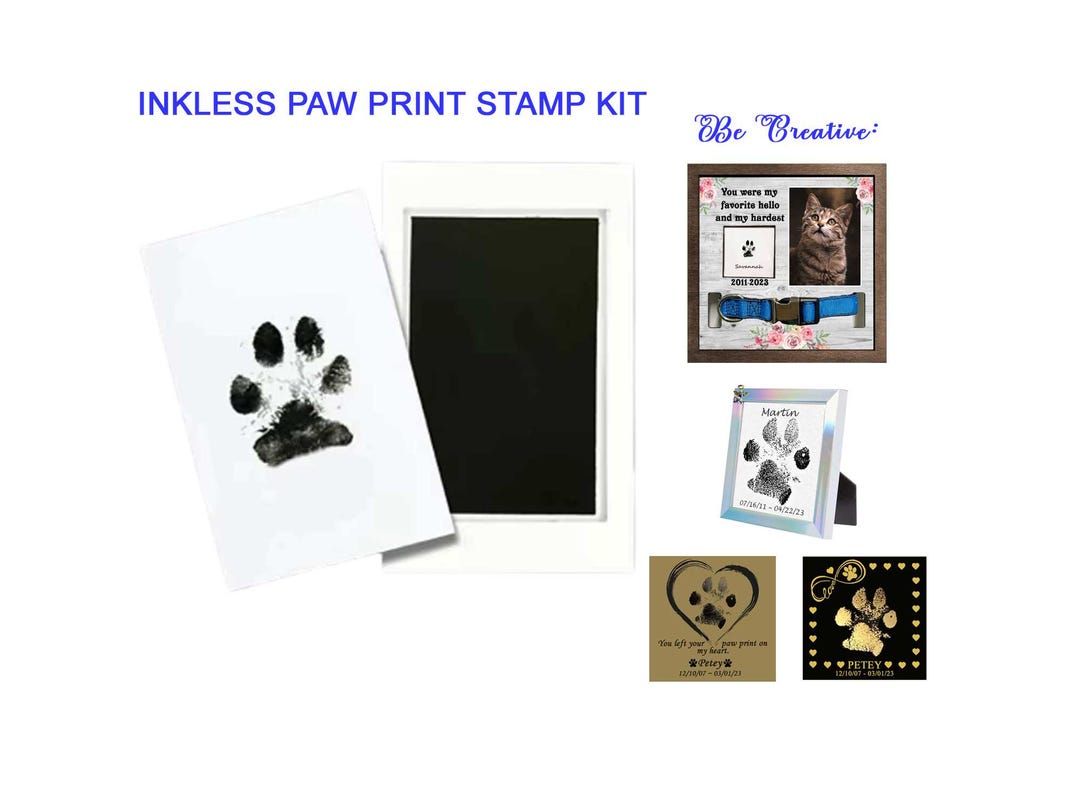 Inkless Paw Print Kit, Paw Print Ink Pad, Pet Paw Print Kit, No Mess ...