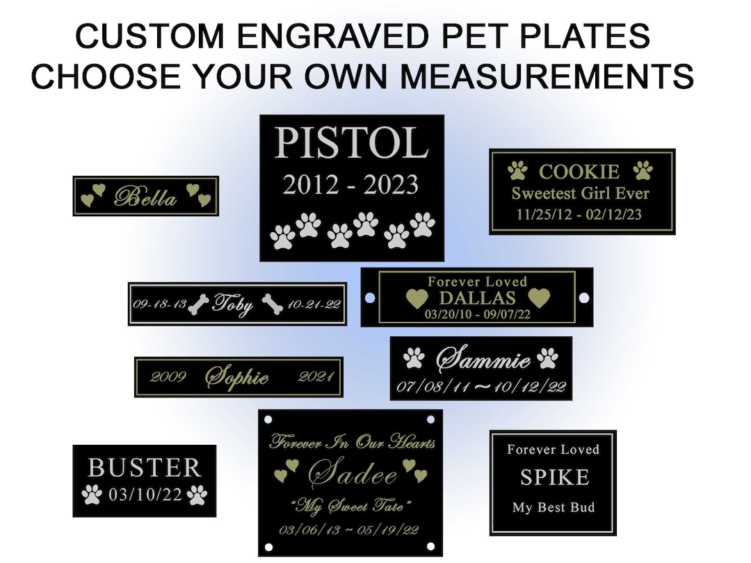 Custom Pet Engraved Name Plate, Pet Engrave Plate, Pet Loss Urn Name ...