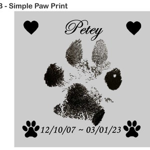 Custom Engraved Paw Print Name Plate, Use Your Pet's Paw Print, Pet ...