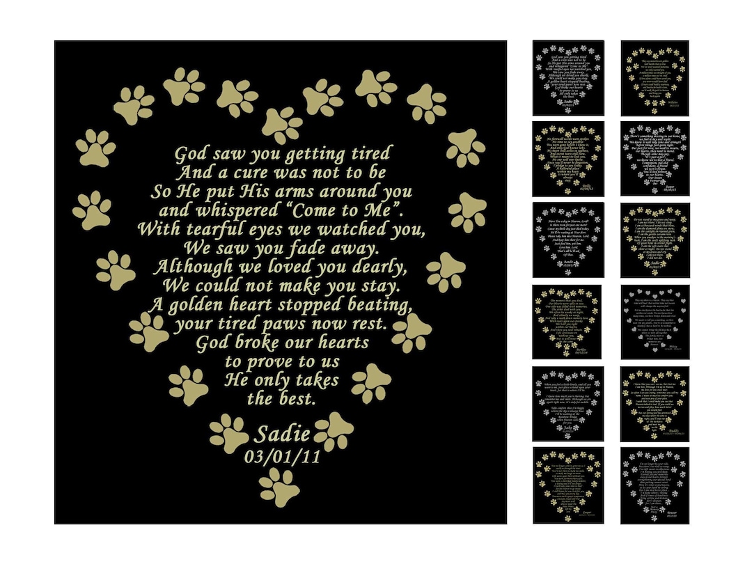 Pet Engrave Plate, Custom Engrave Pet Plate, Pet Poem Plate ...