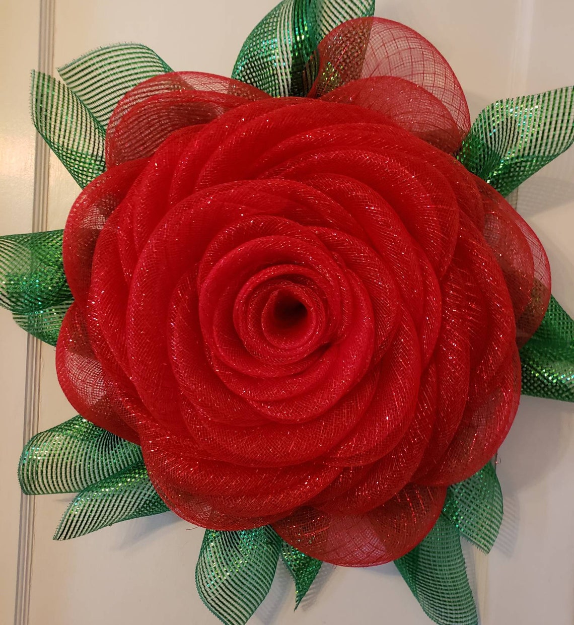 Red Rose, Flower Wreath, Front Door Wreath, Spring Wreath, Summer ...