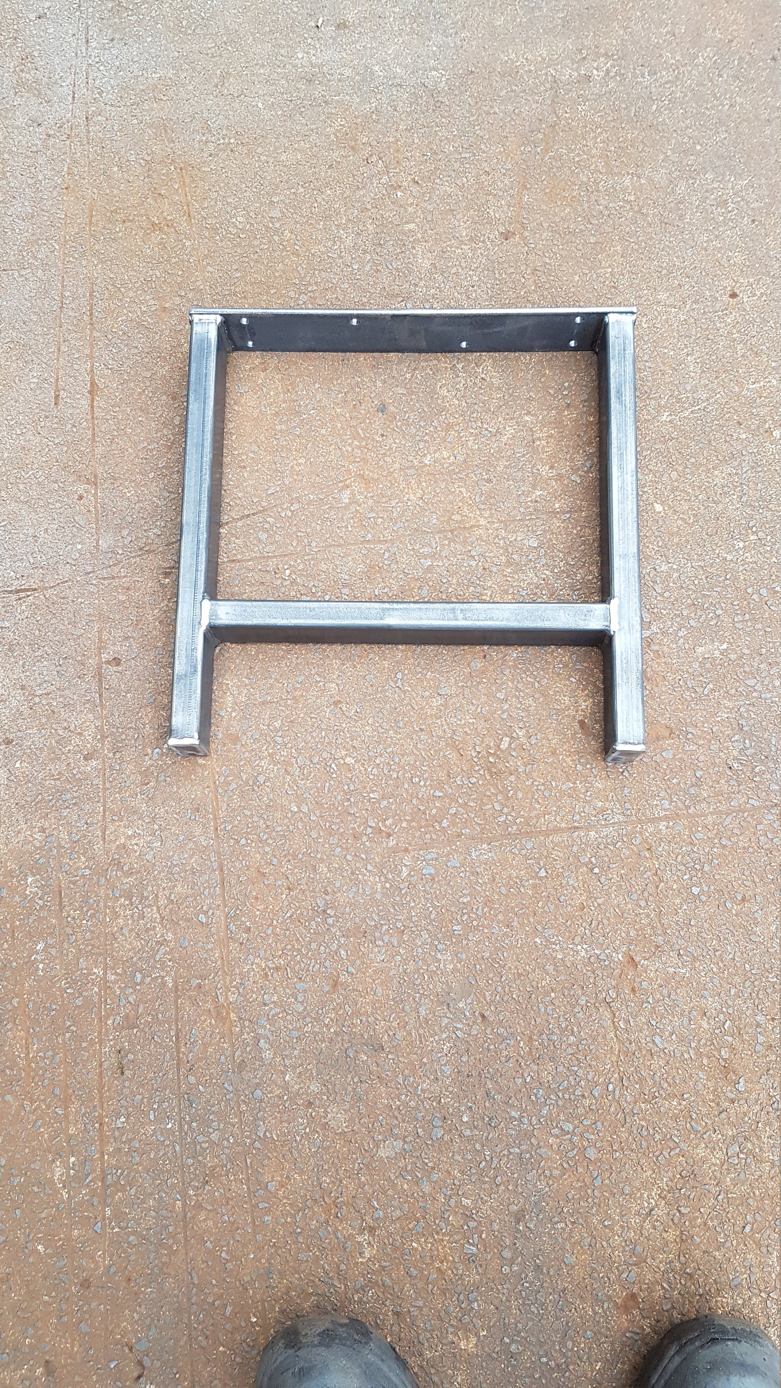 Single One 'H' Design Box Section Leg Retro Industrial Steel Metal ...