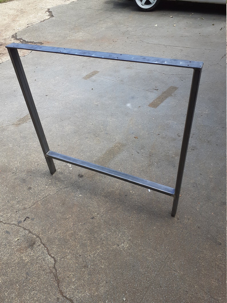 Single One 'H' Design Box Section Leg Retro Industrial Steel Metal ...