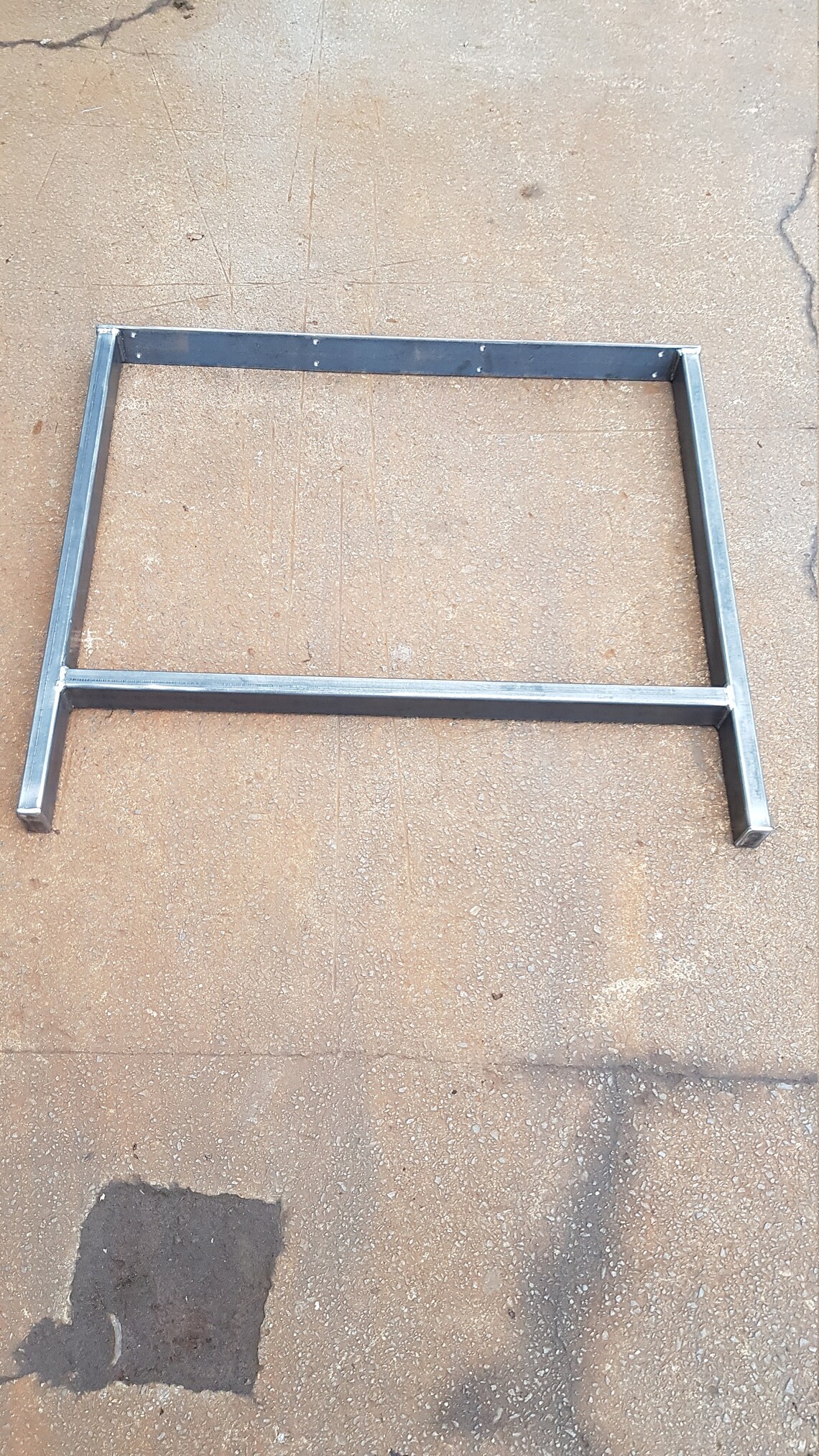 Single One 'H' Design Box Section Leg Retro Industrial Steel Metal ...