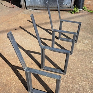 Pair of Metal Bench Legs With Back Support Industrial Look Heavy Duty ...
