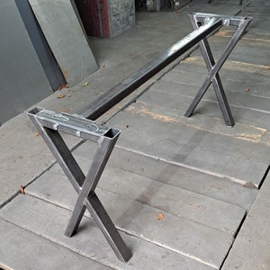 Metal Table Base Frame 'X' Design Retro Industrial Steel Desk Bar ...
