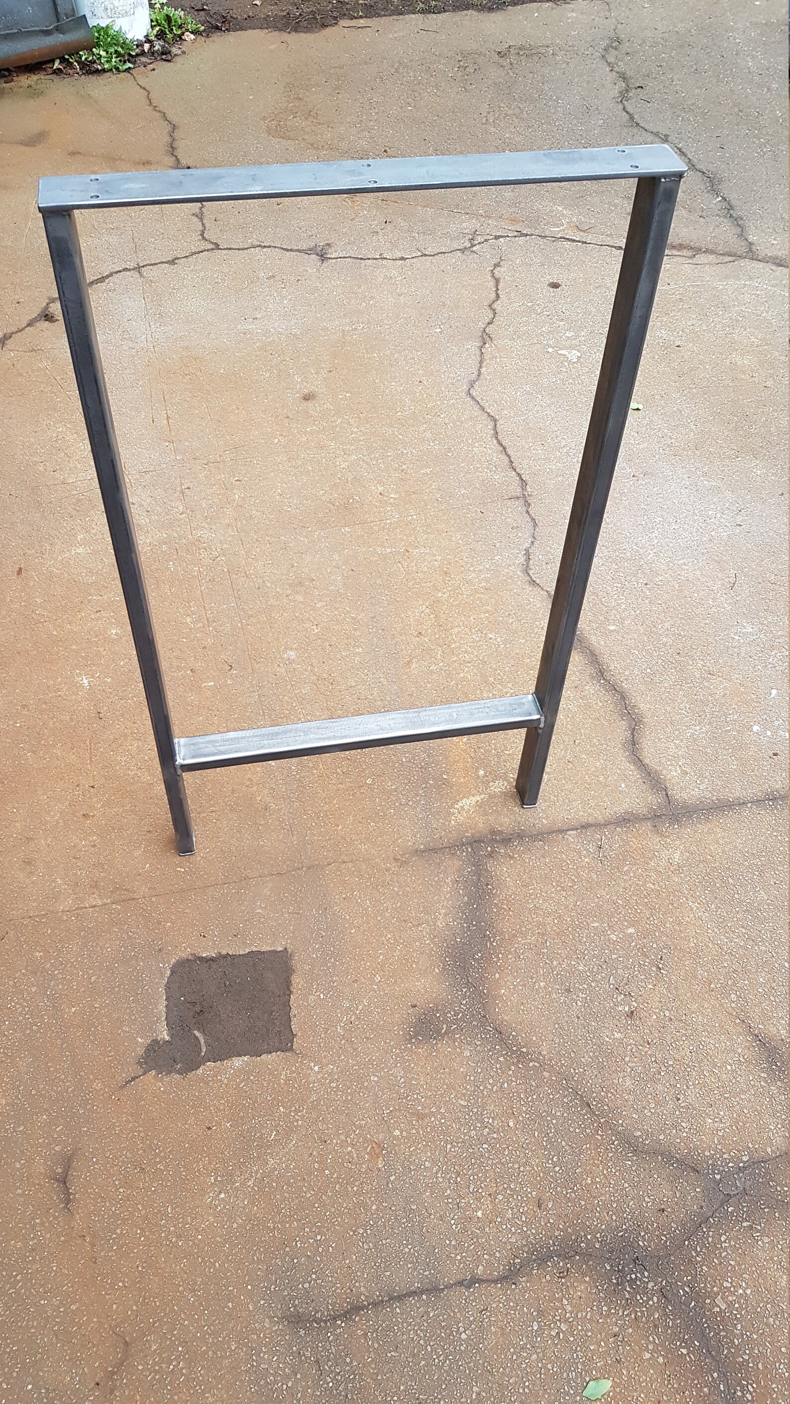 Single One 'H' Design Box Section Leg Retro Industrial Steel Metal ...