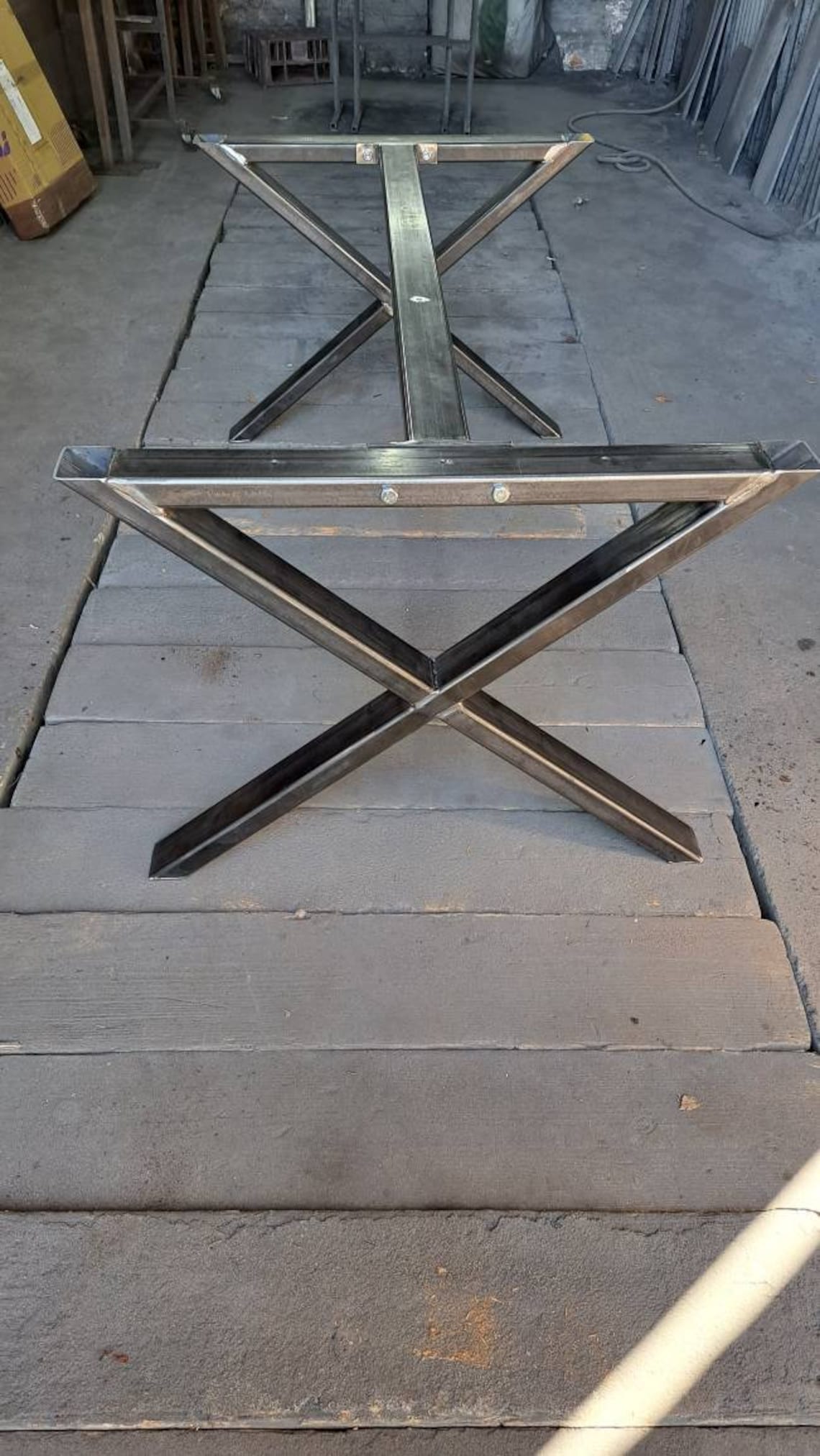 Metal Table Base Frame 'X' Design Retro Industrial - Etsy UK
