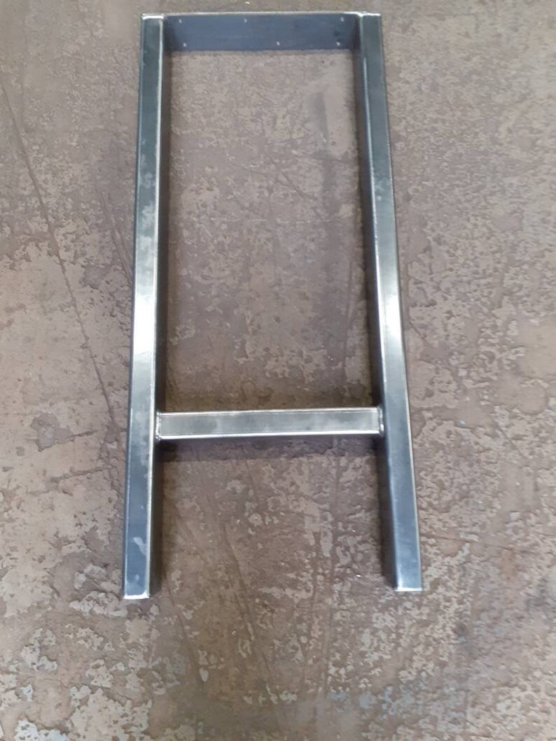 Single One 'H' Design Box Section Leg Retro Industrial Steel Metal ...