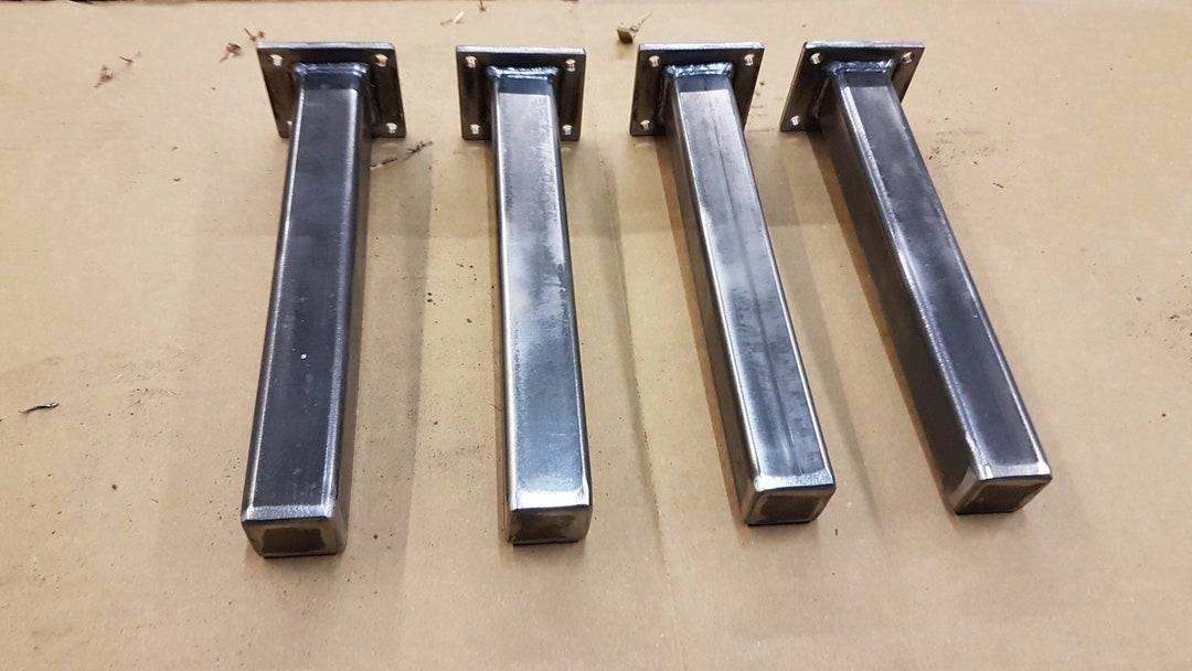 Set of 4 Box Steel Metal Straight Legs Table Coffee Bench Desk Office ...