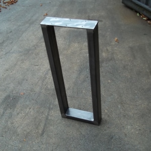 Single One Box Section Leg Retro Industrial Steel Metal Dining Table ...