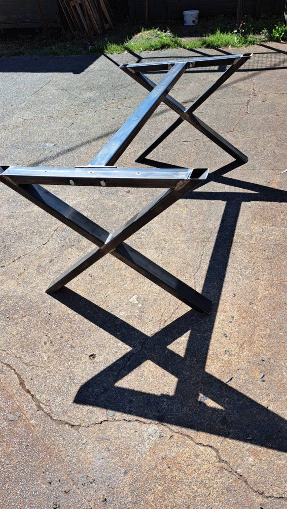 Metal Table Base Frame 'X' Design Retro Industrial - Etsy UK