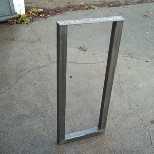 Single One Box Section Leg Retro Industrial Steel Metal Dining Table ...