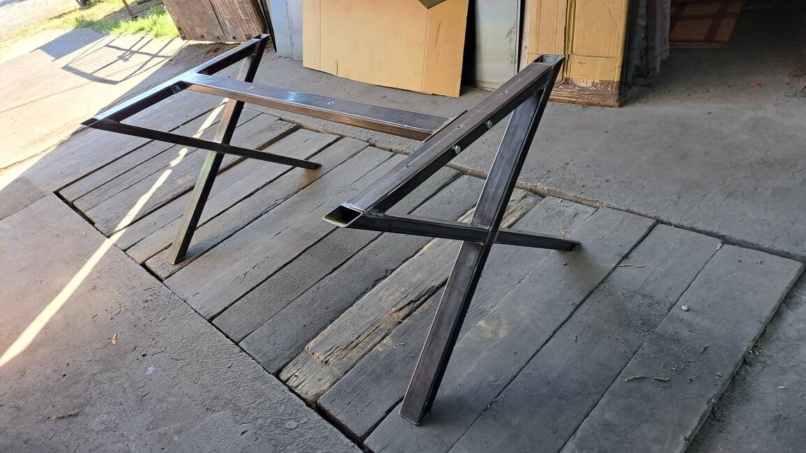 Metal Table Base Frame 'X' Design Retro Industrial - Etsy UK