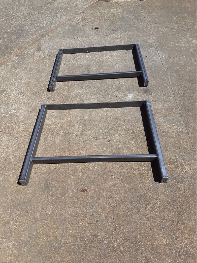2 'H' Design Box Section Retro Industrial Steel Metal Dining Table ...