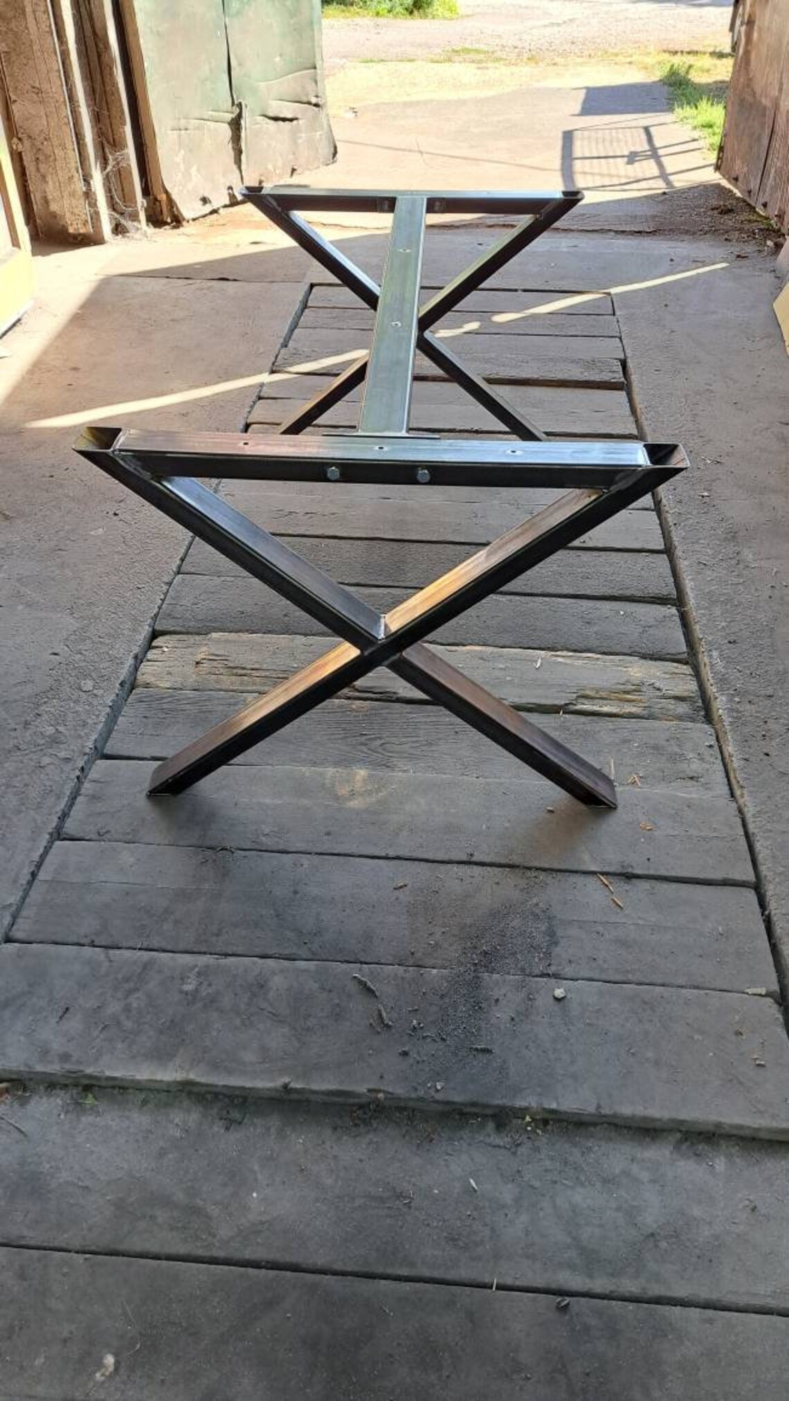 Metal Table Base Frame 'X' Design Retro Industrial - Etsy UK