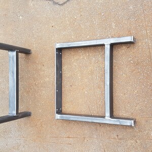 2 'H' Design Box Section Retro Industrial Steel Metal Dining Table ...