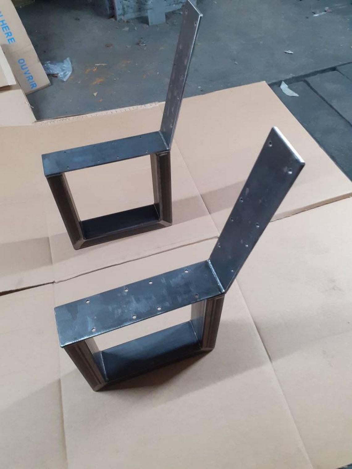 Pair of Metal Bench Legs With Back Support Industrial Look - Etsy UK