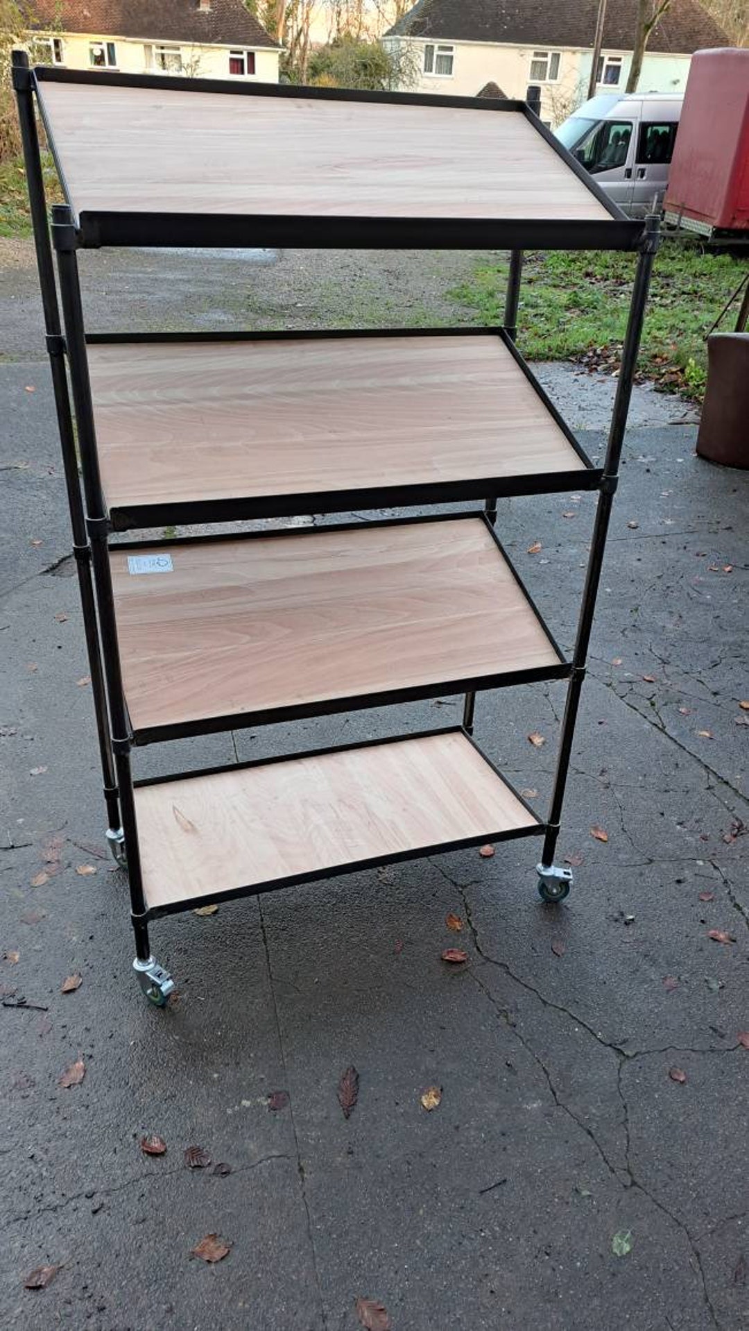 Mobile Slanted Shelving Display Unit Trolley Cafe Restaurant Coffee ...