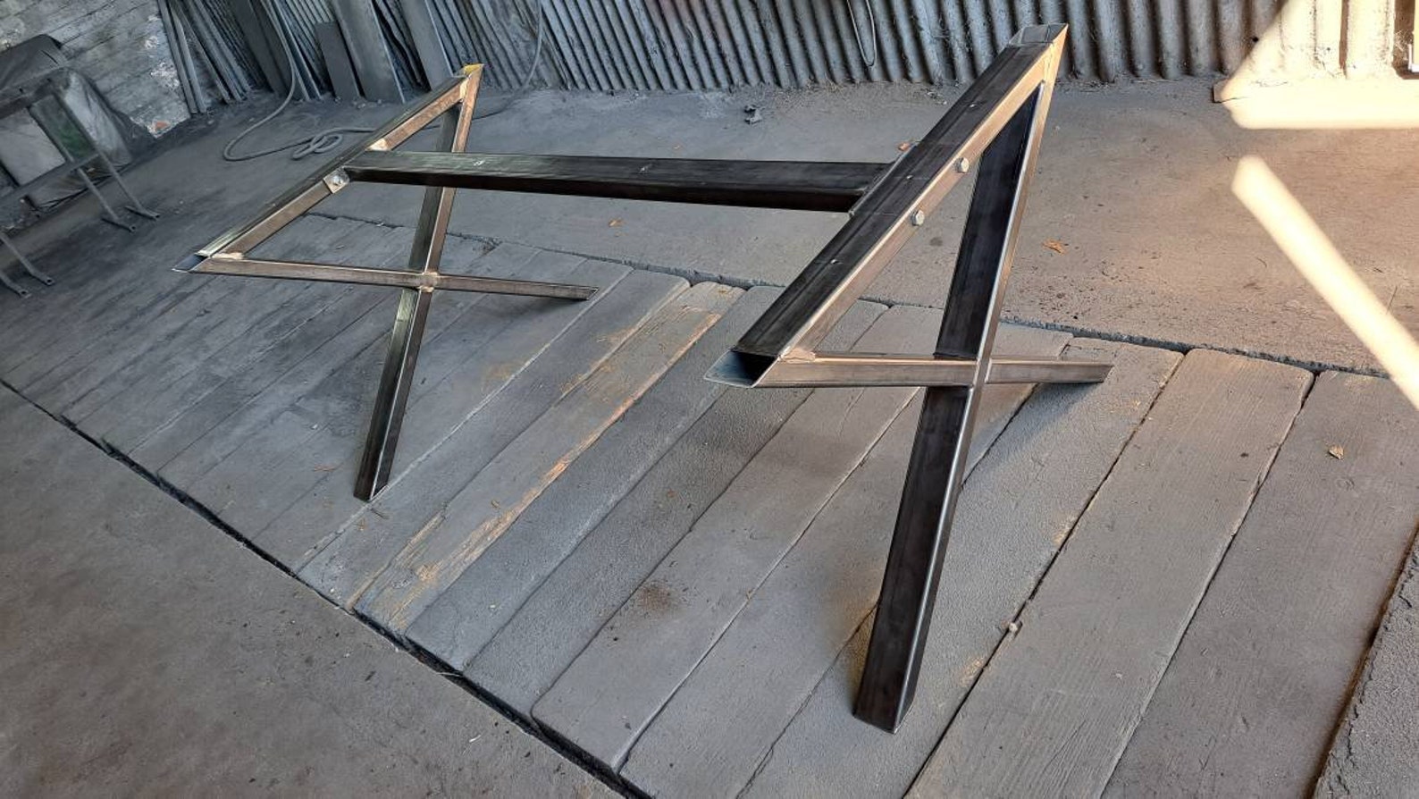 Metal Table Base Frame 'X' Design Retro Industrial - Etsy UK