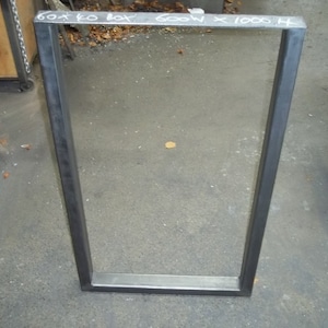 Single One Box Section Leg Retro Industrial Steel Metal Dining Table ...