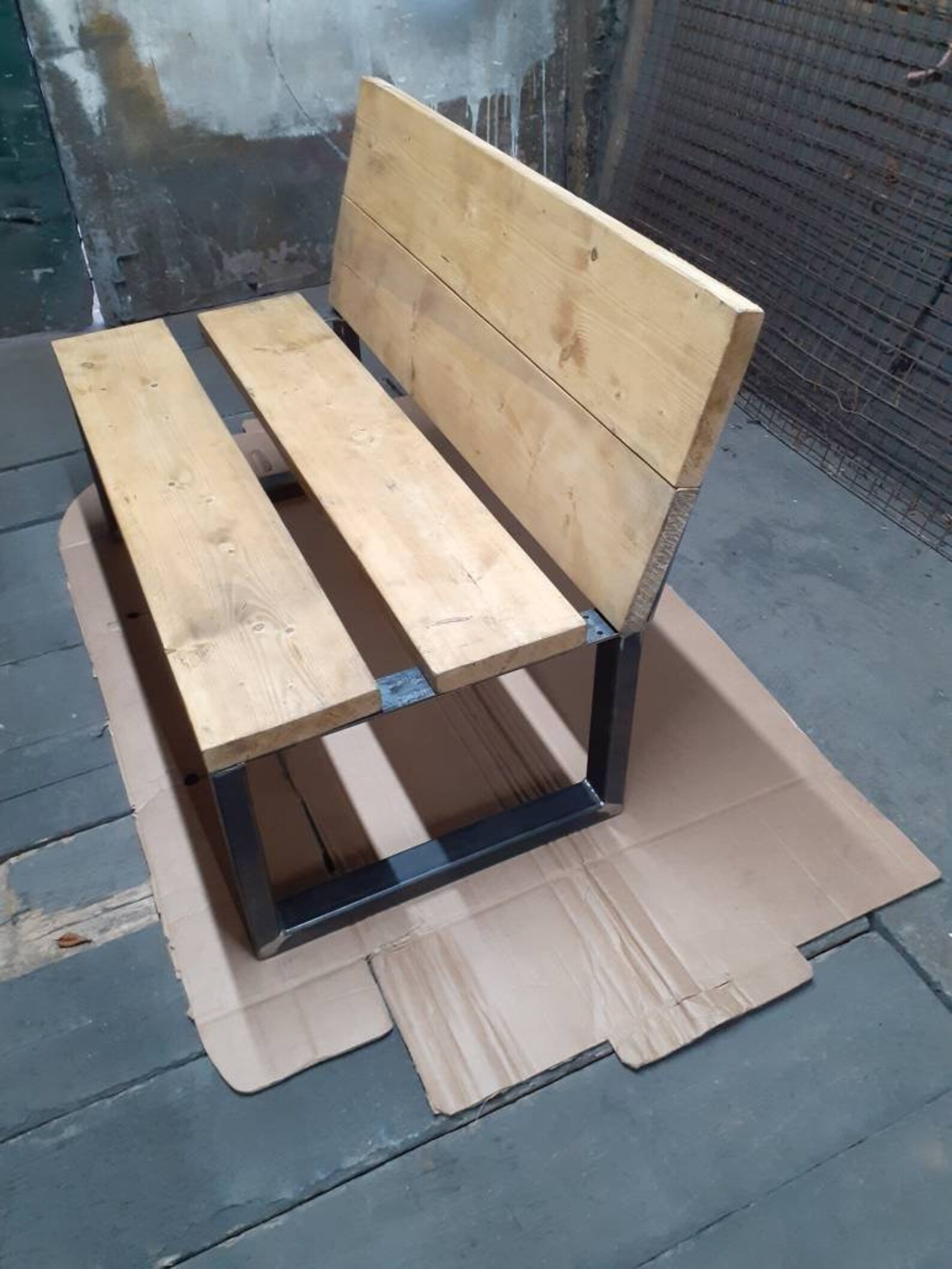 Pair of Metal Bench Legs With Back Support Industrial Look - Etsy UK