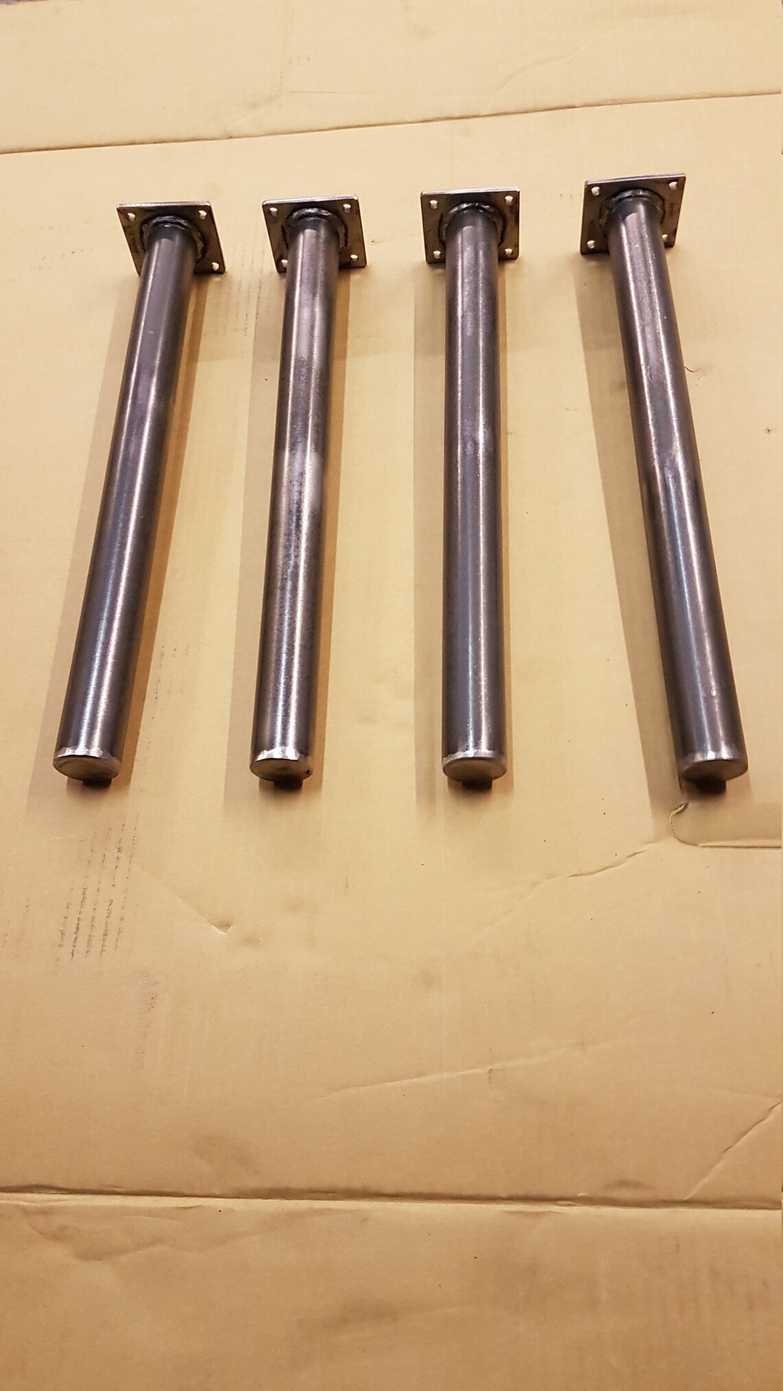 Set of 4 Round Tube Steel Metal Straight Legs Table Coffee Bench Desk ...