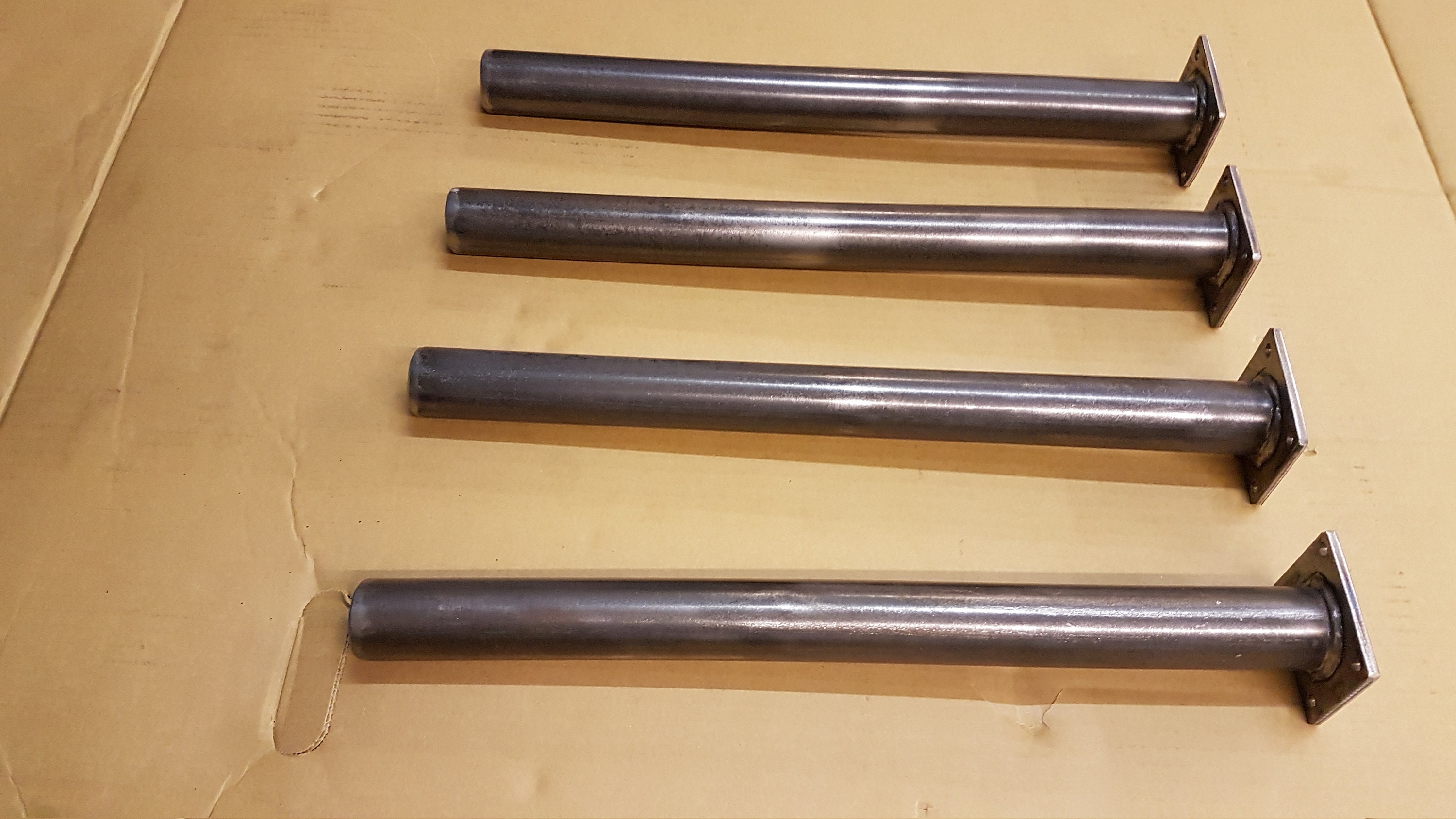 Set of 4 Round Tube Steel Metal Straight Legs Table Coffee Bench Desk ...