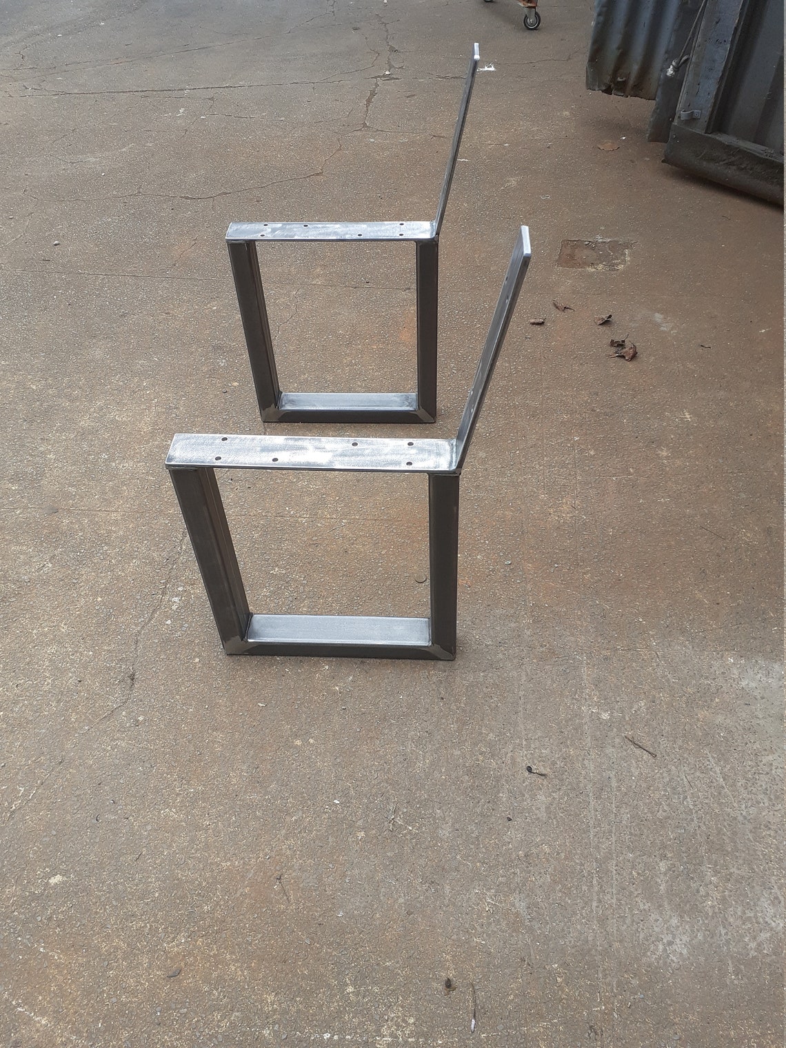 Pair of Metal Bench Legs With Back Support Industrial Look - Etsy UK