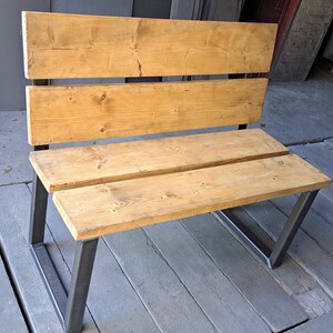 Pair of Metal Bench Legs With Back Support Industrial Look Heavy Duty ...