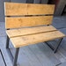 Pair of Metal Bench Legs With Back Support Industrial Look Heavy Duty ...