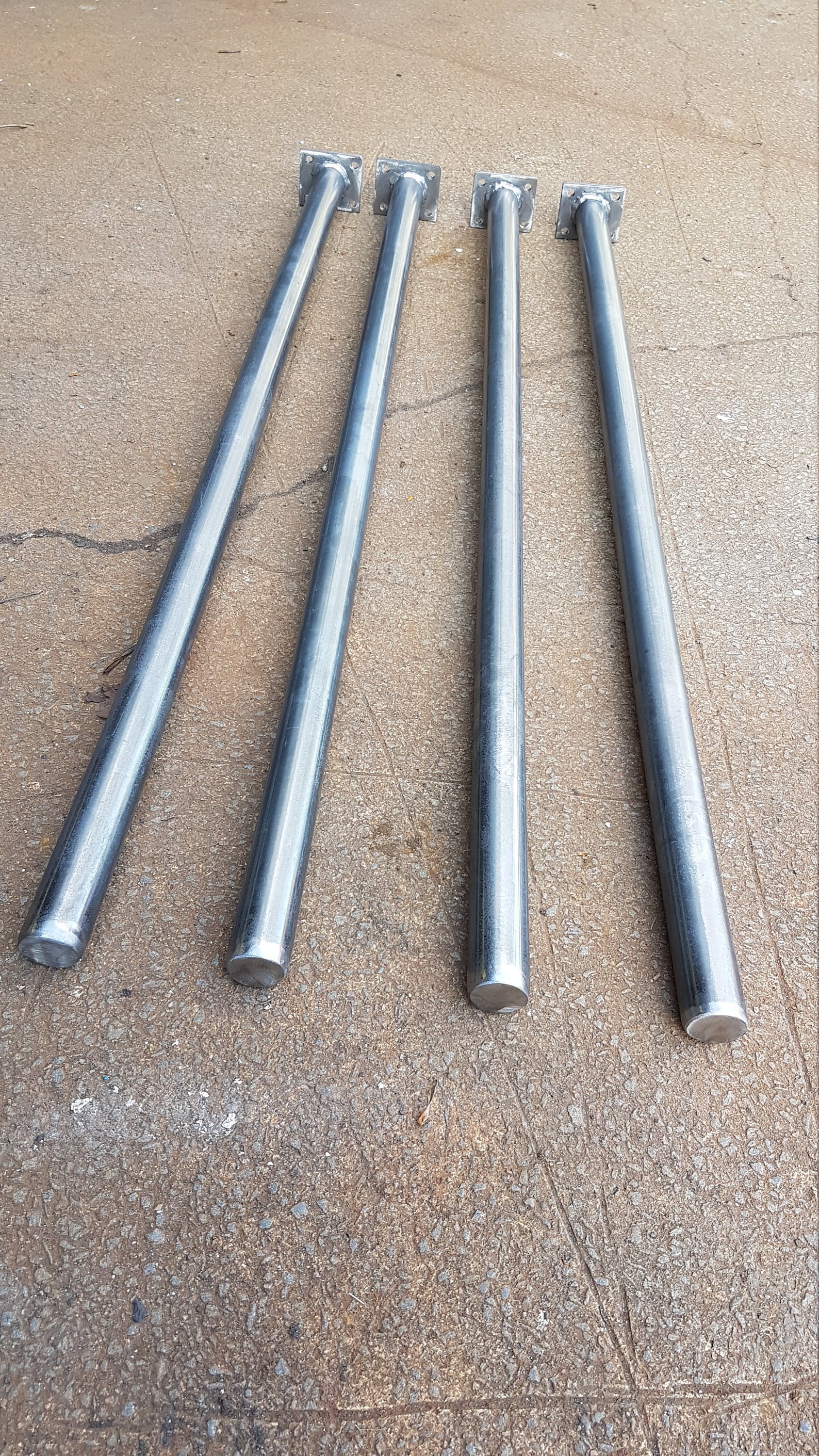 Set of 4 Round Tube Steel Metal Straight Legs Table Coffee Bench Desk ...