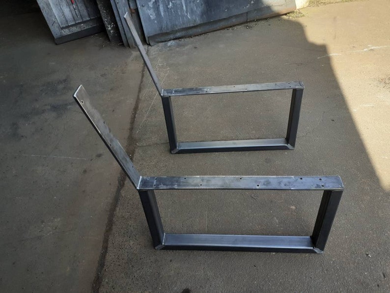 Pair of Metal Bench Legs With Back Support Industrial Look - Etsy