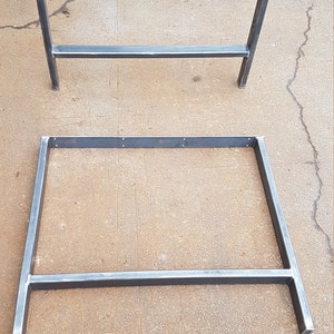 2 'H' Design Box Section Retro Industrial Steel Metal Dining Table ...