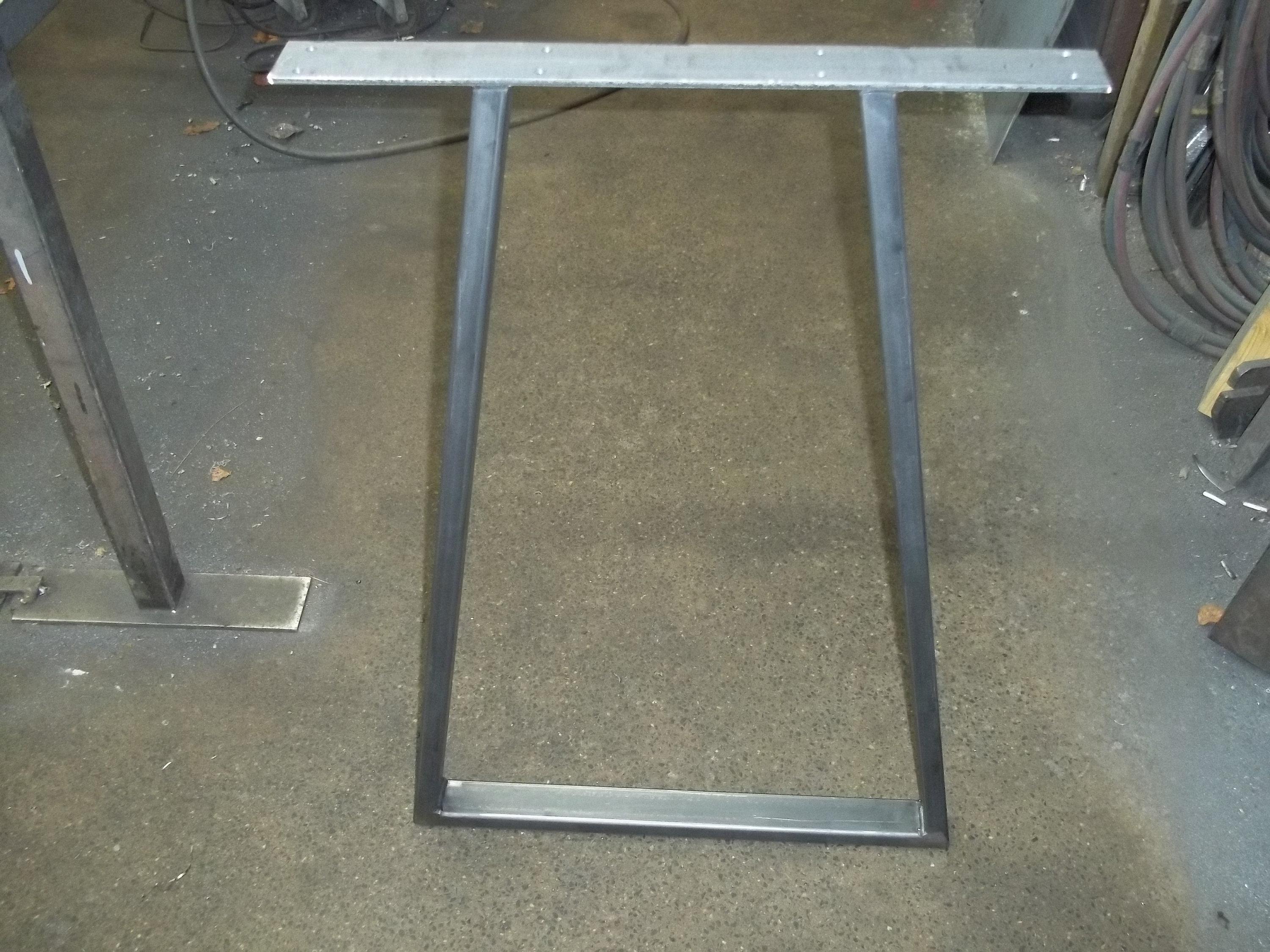 Single One Trapezium Box Section Leg Retro Industrial Steel Metal ...